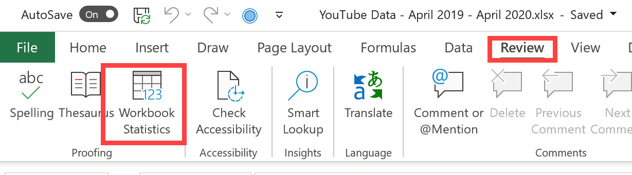 Workbook Statistics In Excel For Microsoft 365 Chris Menard Training